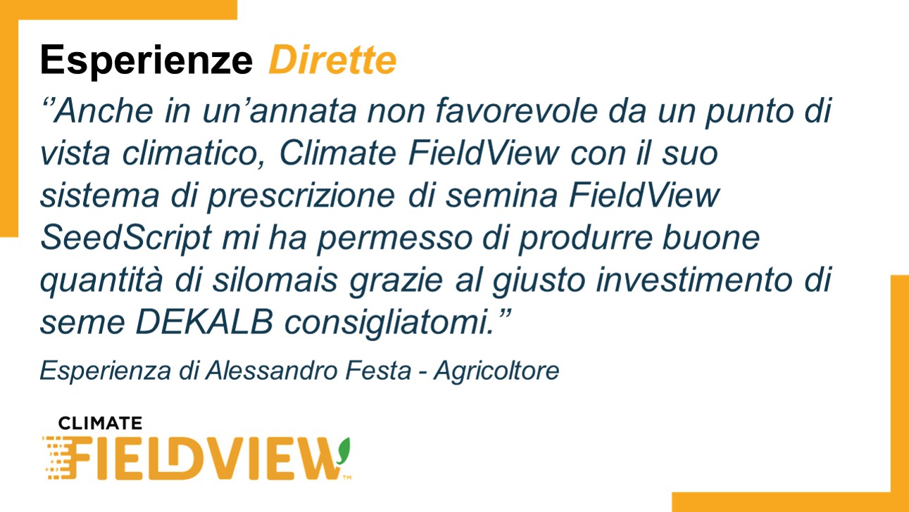 #NonPerdertela - Esperienza Diretta di Alessandro Festa nell’uso di FieldView (Focus Mais)